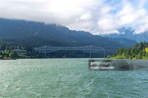 Bridge Of The Gods Columbia River Connects Washington And Oregon High
