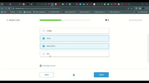 08 module 1 quiz introduction to html sololearn youtube