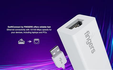 Fingers Swiftconnect Fast Ethernet Adapter 10100 Mbps Speed Data