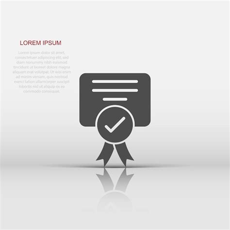 Premium Vector Approve Certificate Icon In Flat Style Document Check