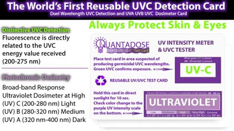 QuantaDose UVC Indicator UV Dosimeter UVC Light Test Card RF SAFE Radio Frequency Safe