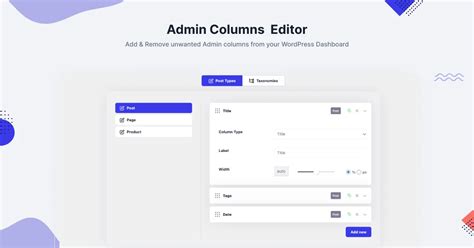 WordPress Admin Columns Editor Plugin WP Adminify
