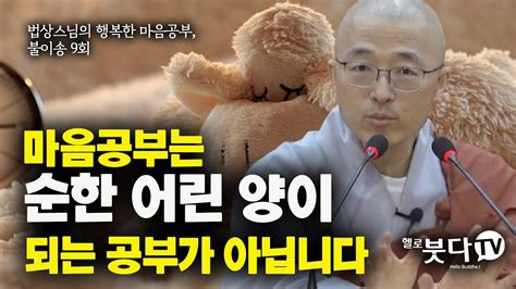 법상스님의 불이송 9회 마음공부는 순한 어린 양이 되는 공부가 아닙니다 불교 심리상담 마음치유 스님법문 깨달음 영성훈련 법상스님의 행복한 마음공부 Youtube