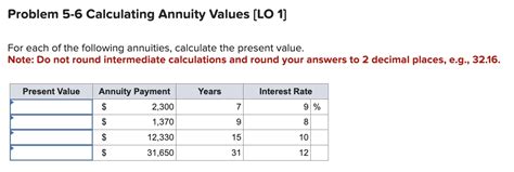 solved problem 5 6 calculating annuity values [ll 1 1] for