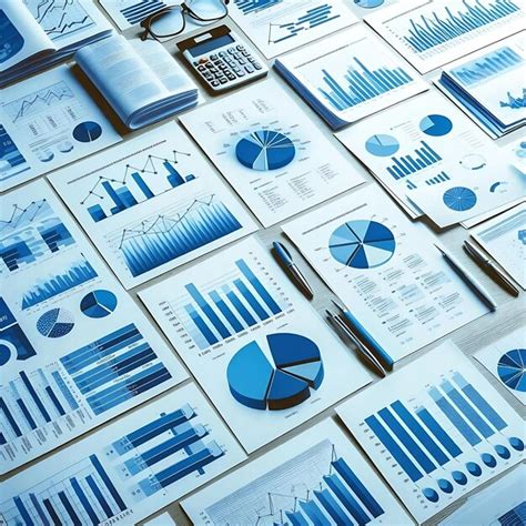 Premium Photo Business Documents With Various Types Of Charts And