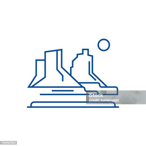 그랜드 캐년 라인 아이콘 개념입니다 그랜드 캐년 평면 벡터 기호 기호 개요 그림 그랜드 캐니언에 대한 스톡 벡터 아트 및 기타 이미지 그랜드 캐니언 아이콘 그랜드