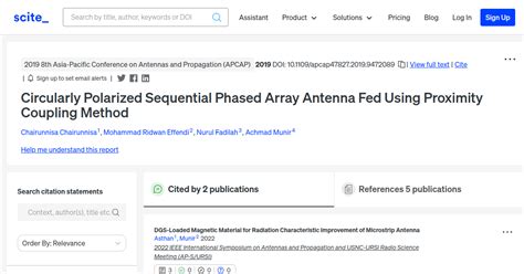 Citation Report Circularly Polarized Sequential Phased Array Antenna