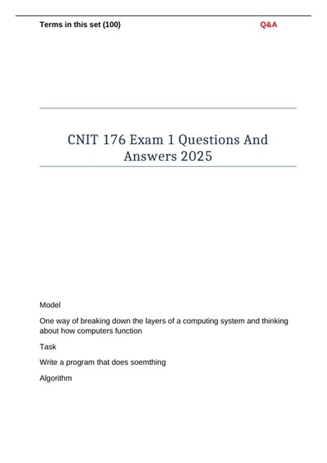 Cnit 176 Exam 1 Questions And Answers 2025 Cnit 176 Stuvia Us