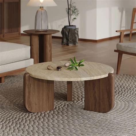 Crafted From Exquisite Travertine Stone This Yolande Travertine Round