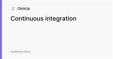 Continuous Integration Integrations Clickup