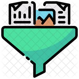 Data Filter Icon Download In Colored Outline Style