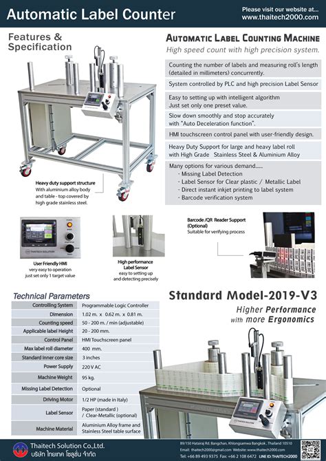 Automatic Label Counting Machine Thaitech Solution Coltd