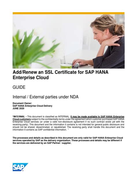 Add Renew An Ssl Certificate For Sap Hana Enterprise Cloud Guide Internal External Parties