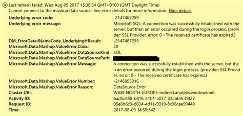 Help Please Ssl Provider Error Certificate Microsoft Fabric Community