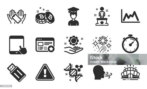 학생 즐겨 찾기 및 아레나 경기장 아이콘 세트 호흡 운동 타이머와 비트 코인 징후 벡터 건강관리와 의술에 대한 스톡 벡터 아트 및 기타 이미지 Istock