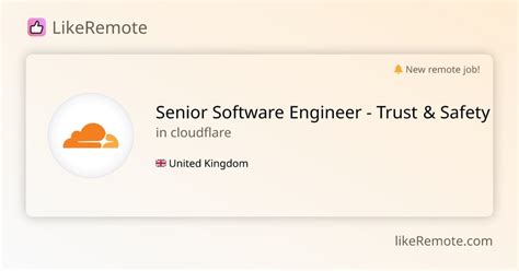 📩 Senior Software Engineer Trust And Safety At 🏢 Cloudflare 📍remote Job In 🇬🇧 United Kingdom