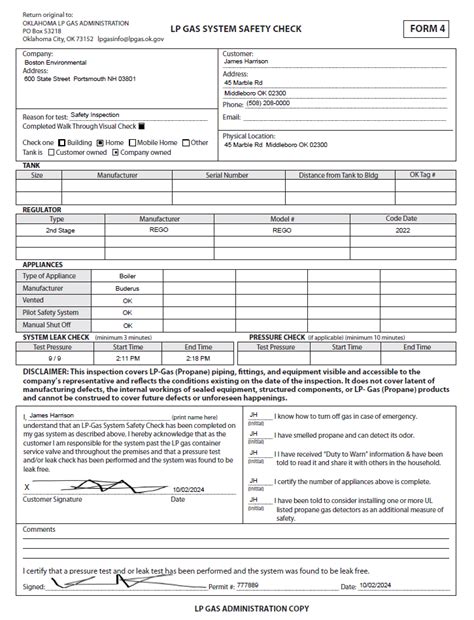 Form 4 For Oklahoma Propane Marketers P3 Propane Safety