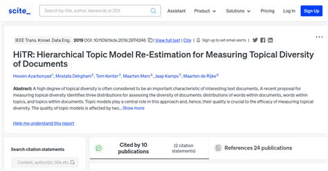 Hitr Hierarchical Topic Model Re Estimation For Measuring Topical Diversity Of Documents
