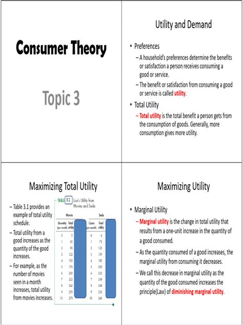 Consumer Theory Pdf Utility Demand