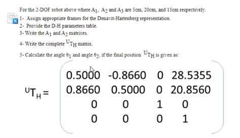 For The 2 Dof Robot Above Where A1 A2 And A3 Are 5