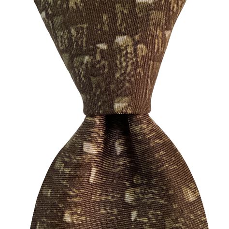 Boglioli Mens 100 Silk Necktie Italy Luxury Geometric Browngreengray