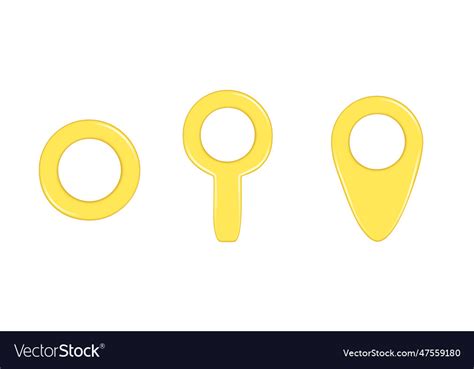 Realistic 3d Yellow Location Map Pin Gps Pointer Vector Image