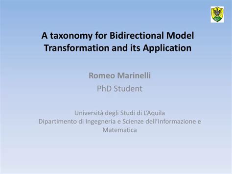 Ppt A Taxonomy For Bidirectional Model Transformation And Its