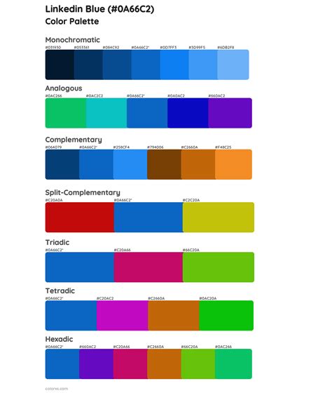 Linkedin Blue Color Palettes