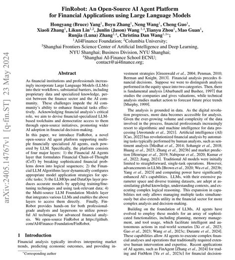 Ai4finance Foundation On Linkedin Finrobot Financeinnovation Ai