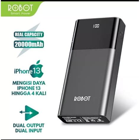 Jual Powerbank Robot 20000mah Rt22 Dual Port Input And Output Original Led Indikator Pb Robot