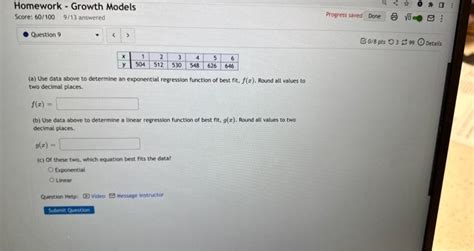 Solved A Use Data Above To Determine An Exponential