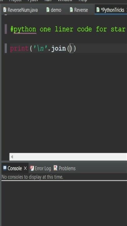 Python One Liner Code To Print Star Pattern Python Viralshorts Youtube