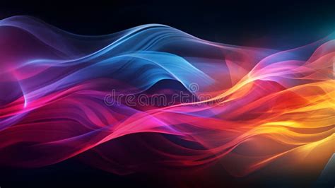 Neon Lines Of Smoke Intersect And Overlap Stock Illustration