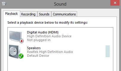 Solved Audio Over HDMI Cable Not Working HDMI Cable Not Plugged Windows 8 Help Forums