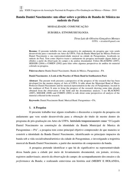 Banda Daniel Nascimento Em Paragominas Pdf Sociologia Comunicação