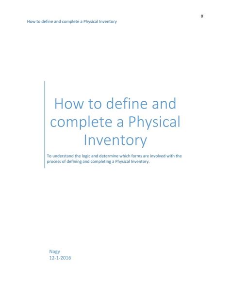 Physical Inventory Training Manual Pdf Technology And Computing