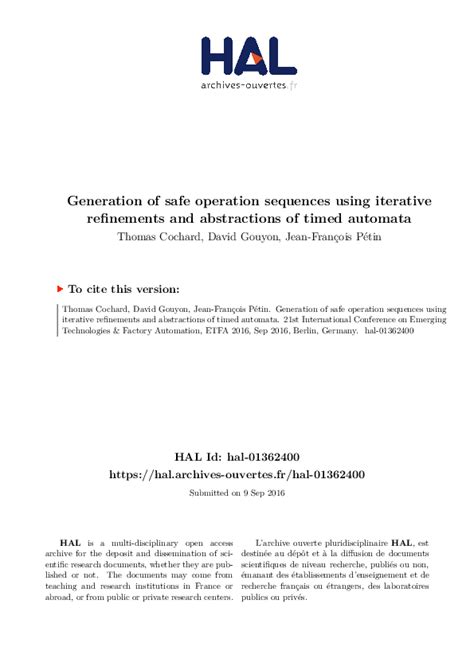 Pdf Generation Of Safe Operation Sequences Using Iterative Refinements And Abstractions Of