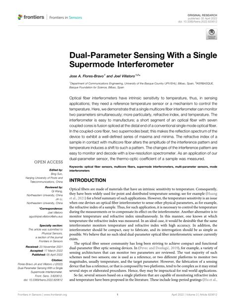 Pdf Dual Parameter Sensing With A Single Supermode Interferometer