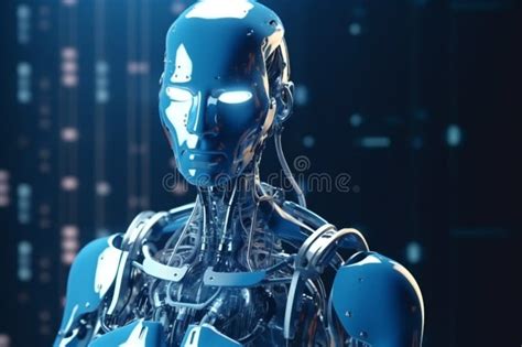 Advanced Artificial Intelligence Robot Portrait Generative Ai Stock Illustration Illustration