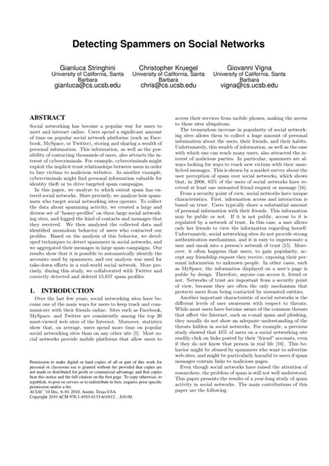 Pdf Detecting Spammers On Social Networks