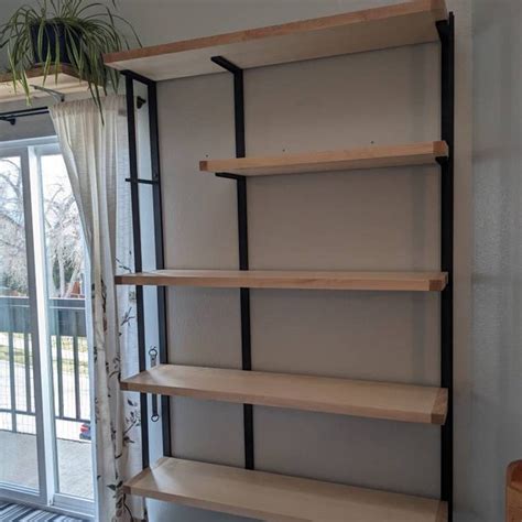 Steel Bookshelf Brackets With Bookend Heavy Duty Floating Bookshelf Bracket Set Of 2 Etsy