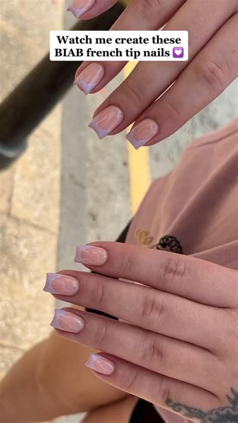 How To French Tip Nail Design On Biab Nails 💜 Perfect For Summer 2022 Summer Nails Pink Nails