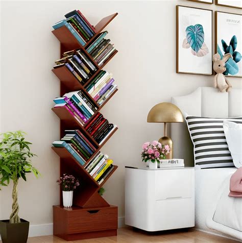 Wooden L Shape Bookshelf For Office And Home Grihoshaj