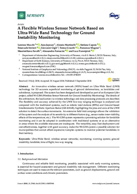 Pdf A Flexible Wireless Sensor Network Based On Ultra Wide Band