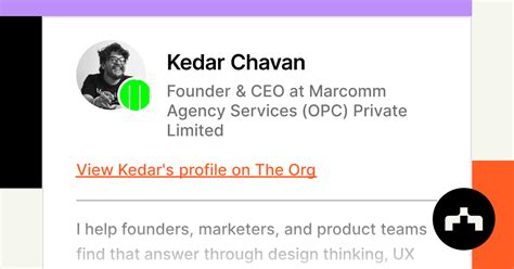 Kedar Chavan Founder And Ceo At Marcomm Agency Services Opc Private Limited The Org