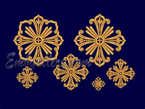 Набор крестов для церковных облачений Machine Embroidery Design
