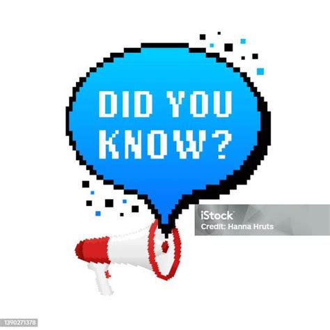 질문을 알고 계셨습니까 메가폰 아이콘이 있는 배지입니다 흰색 배경의 픽셀 스타일 그림 모자이크 처리에 대한 스톡 벡터 아트 및 기타 이미지 모자이크 처리 알고