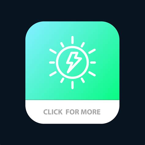 Energy Solar Sun Charge Mobile App Button Android And Ios Line Version 19092777 Vector Art At