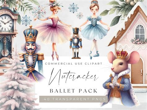 Nutcracker Princess Clipart Winter Clip Art Pastel Ballet Clip Art Ballerina Fairy Tale
