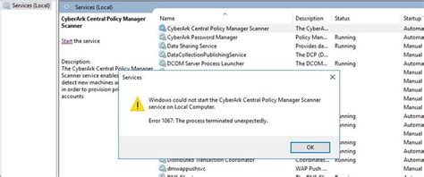 Hi Cyberark Central Policy Manager Scanner Services On Local Computer
